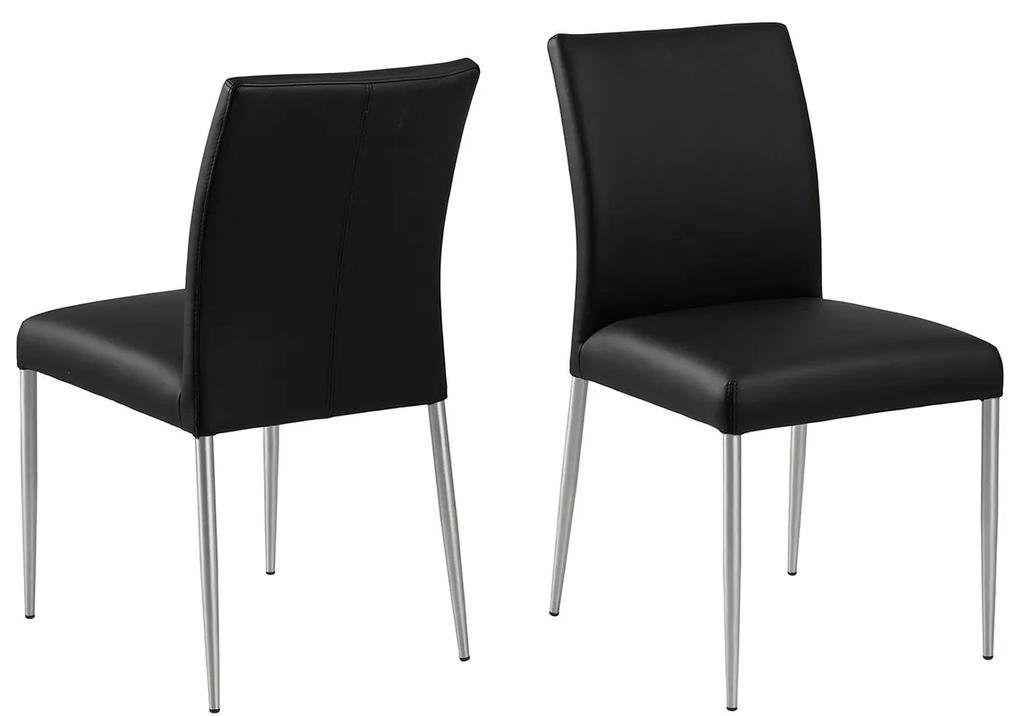 ACTONA Sada 2 ks − Jídelní židle Sala − černá 87 × 46,5 × 57,5 cm