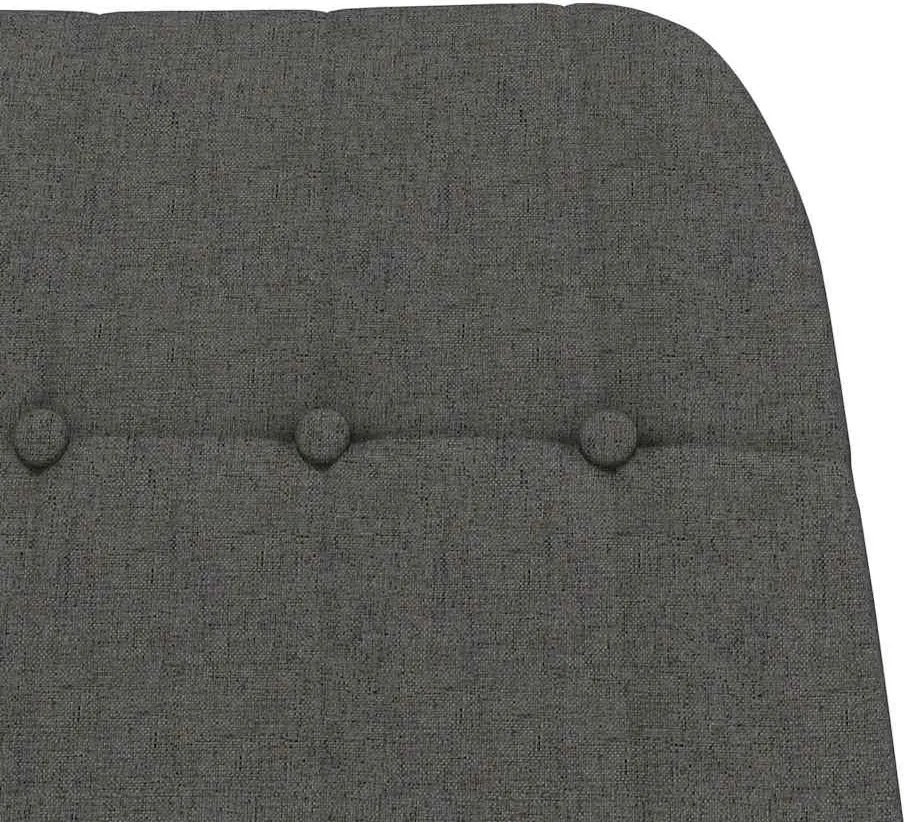 Houpací křeslo s podnožkou tmavě šedé textil 3097705