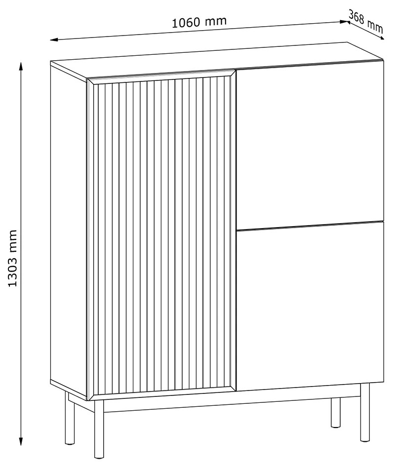 SAORI | komoda K3D | 106 cm | dub cremona