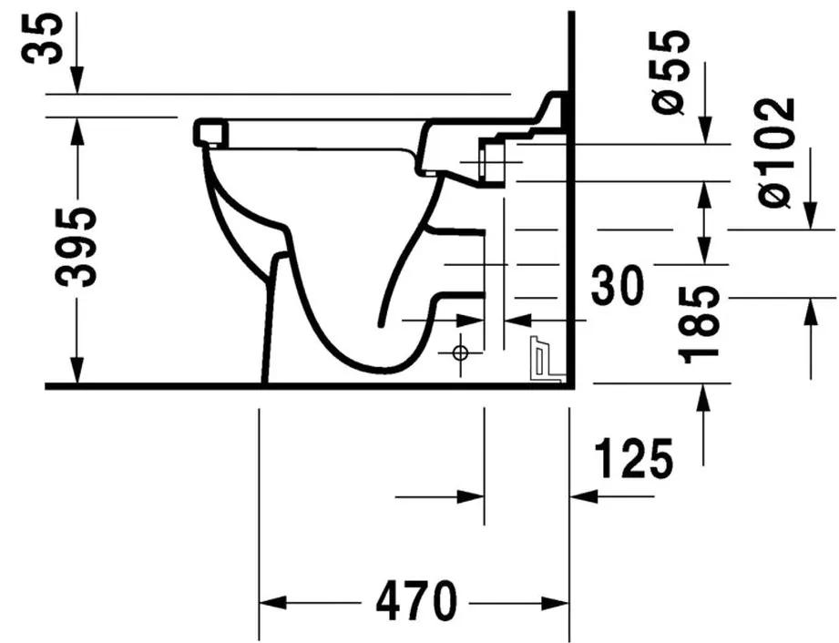 Duravit Starck 3 - Stojící WC, 6 l, 36 x 56 cm, bílé 0124090000
