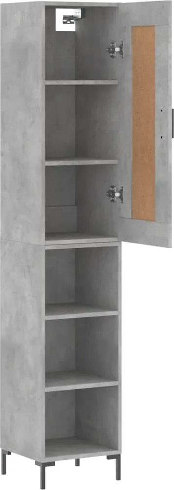 Skříň highboard betonově šedá 34,5x34x180 cm kompozitní dřevo 3200325
