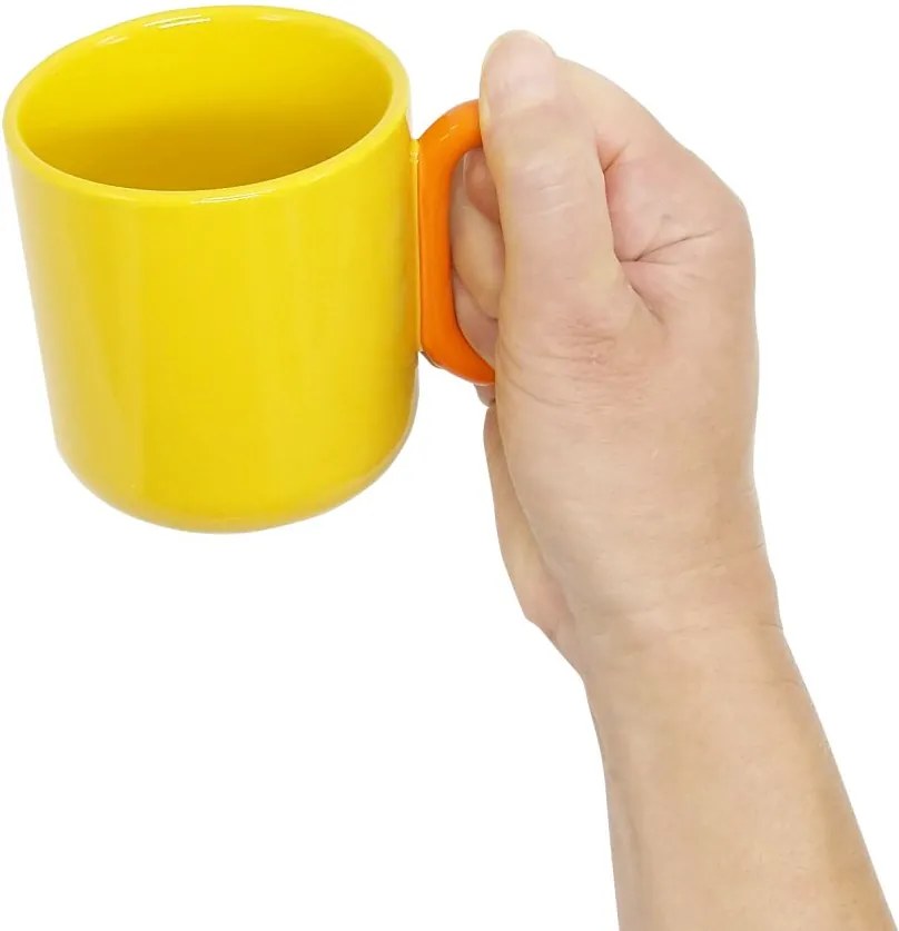 Porcelánový hrnek Creative Coloured Yellow, 350 ml – se žluto-oranžovým designem