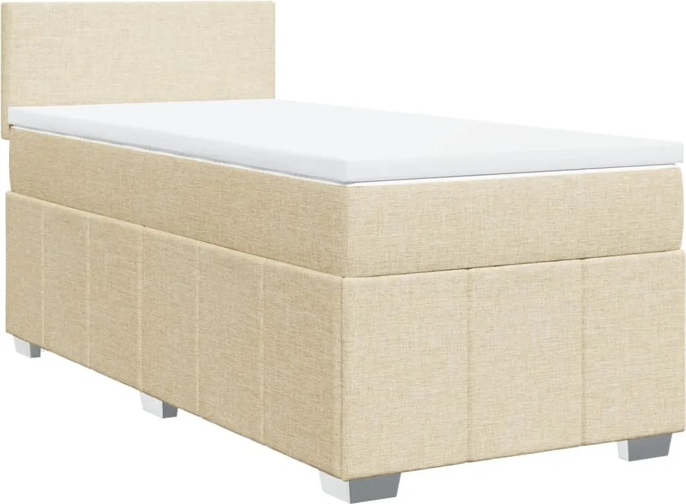 Box spring postel s matrací krémová 80 x 200 cm textil 3286893