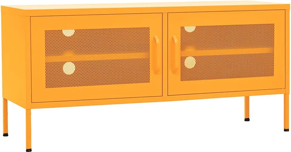 TV skříňka hořčicově žlutá 105 x 35 x 50 cm ocel 336236