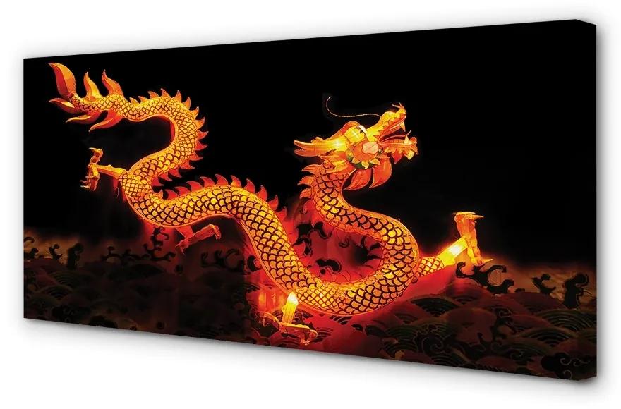 Obrazy na plátně Gold dragon 120x60 cm