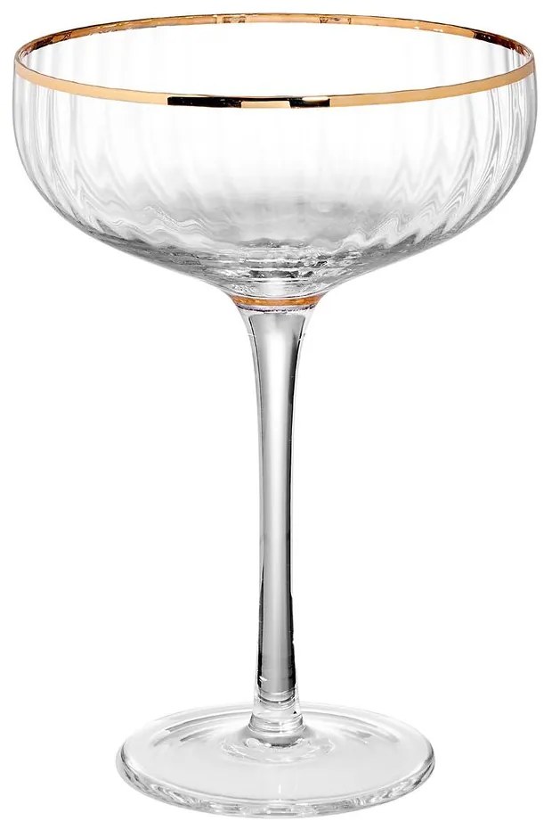 GOLDEN TWENTIES Sklenice na šampaňské se zlatým okrajem 400 ml