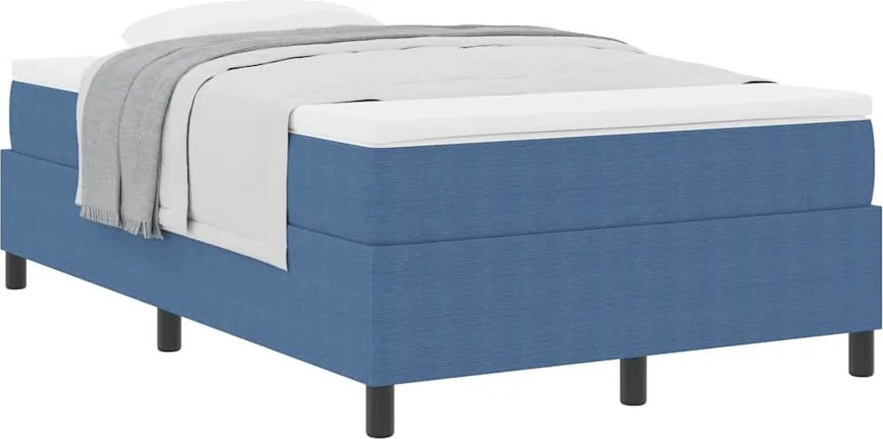 Postel s boxspringem Modrá a bílá 120 x 200 cm Žebrovaná látka 3337460