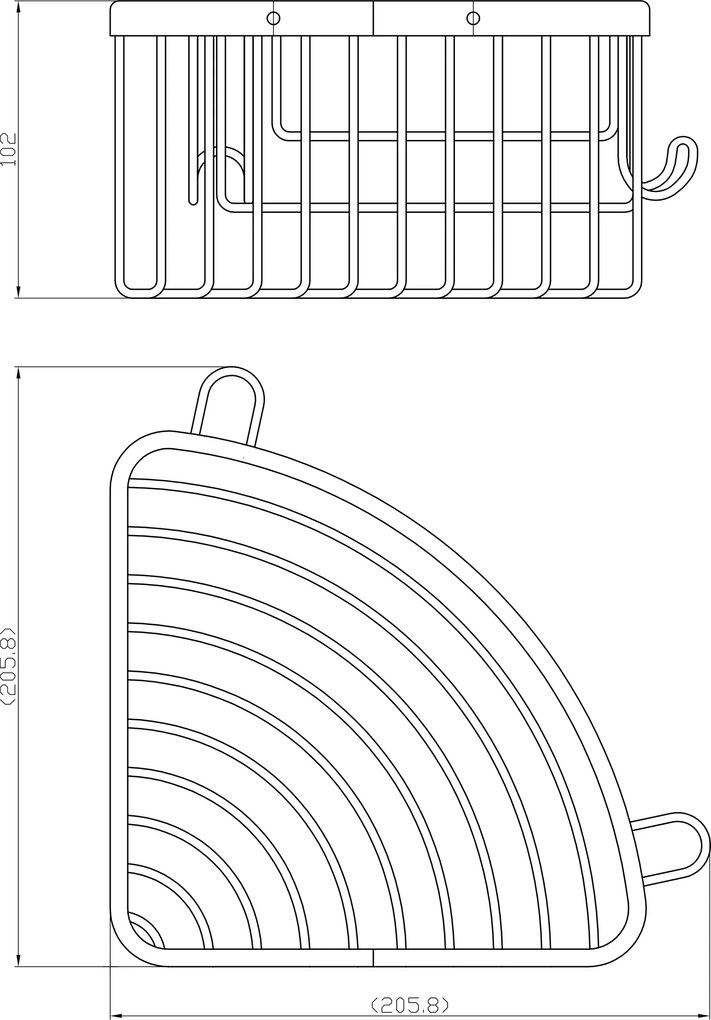 Slezák - RAV Polička drátěná rohová COLORADO - , Růžové zlato lesk