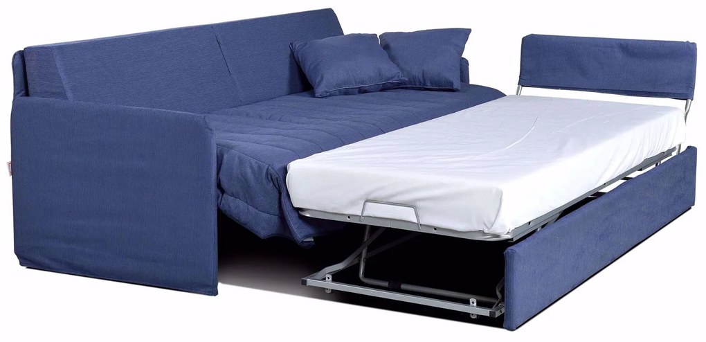 KANAPE Kvalitní rozkládací postel Lisabon Provedení: 2 místná maxi rozkládací, Vzorník látek: tekno fibra 21 mid blue