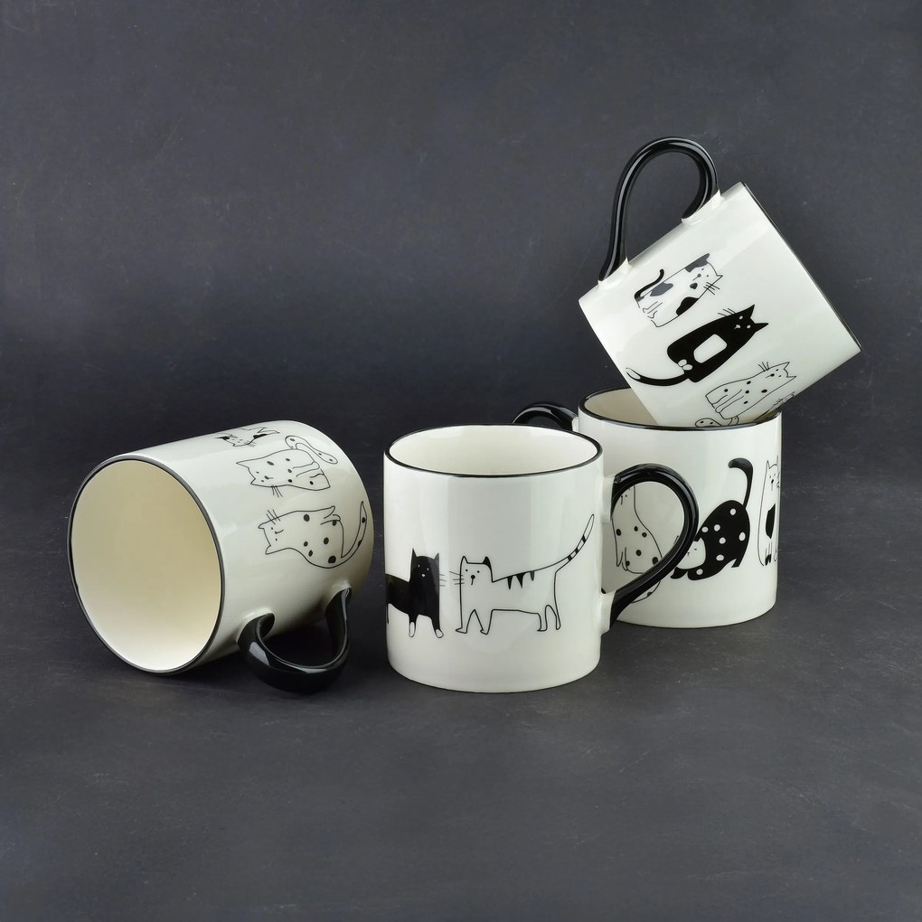 Porcelánový hrnek COTTELLO III. 370 ml bílý/černý