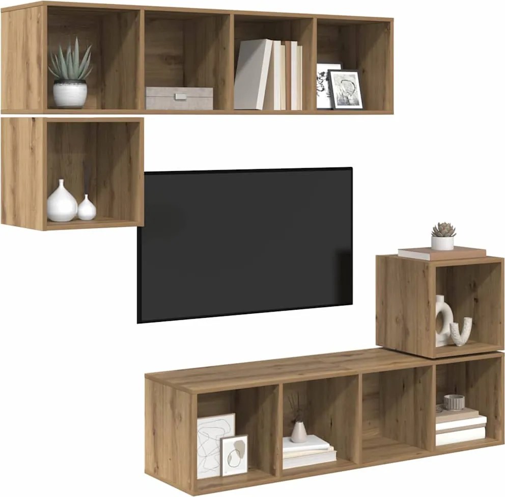 Sestava TV skříněk 4 ks Artisanový dub Kompozitní dřevo 3393128
