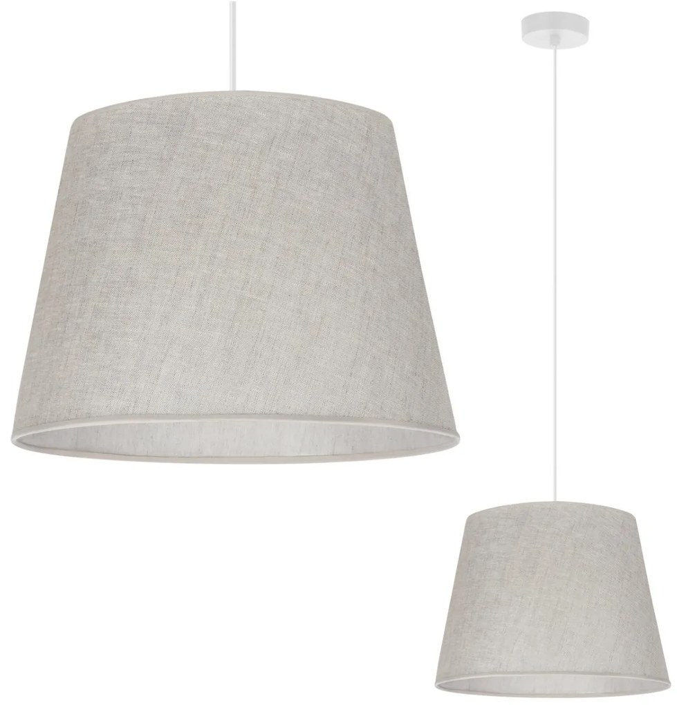 Závěsné svítidlo Len1, 1x světle béžové textilní stínítko, (fi 38 cm), w