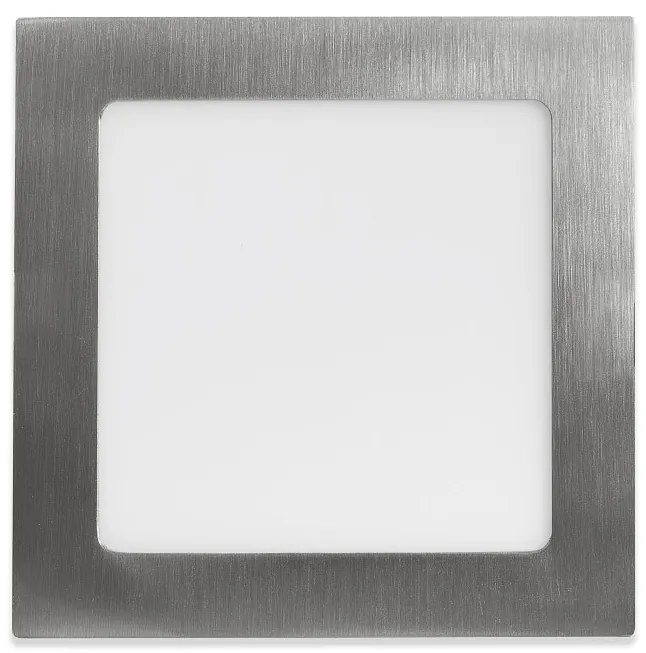 Stříbrný vestavný LED panel hranatý 170 x 170mm 12W Barva světla Denní bílá LED-WSQ-12W41CHR