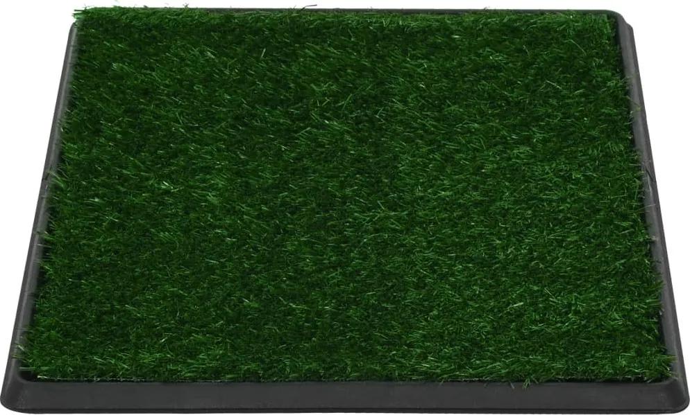 vidaXL Toaleta pro psy s nádobou a umělou trávou zelená 64x51x3 cm WC [170768]