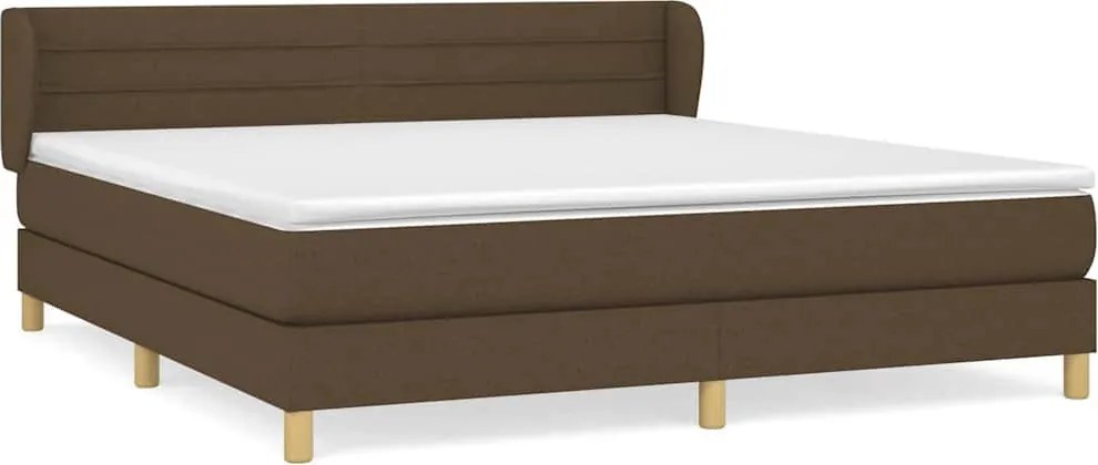 Box spring postel s matrací tmavě hnědá 160x200 cm textil 3126896