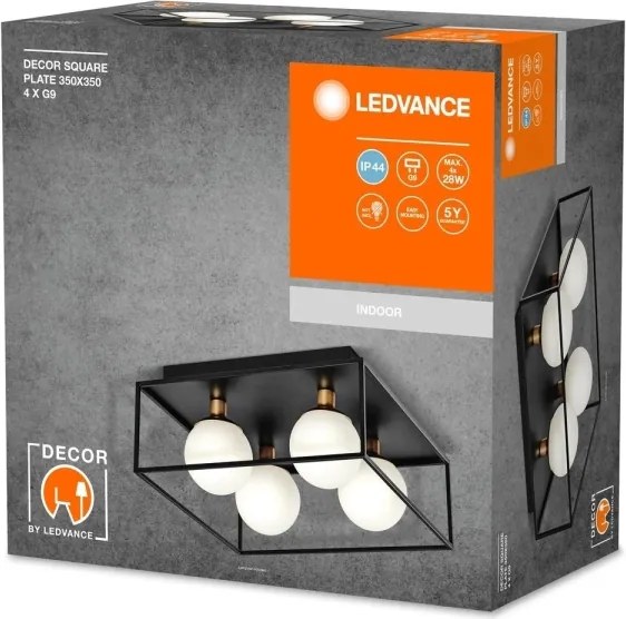 Ledvance - Venkovní nástěnné svítidlo DECOR SQUARE 4xG9/28W/230V IP44
