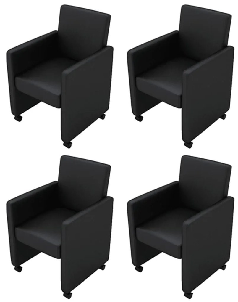 160183 vidaXL Jídelní židle 4 ks černé umělá kůže