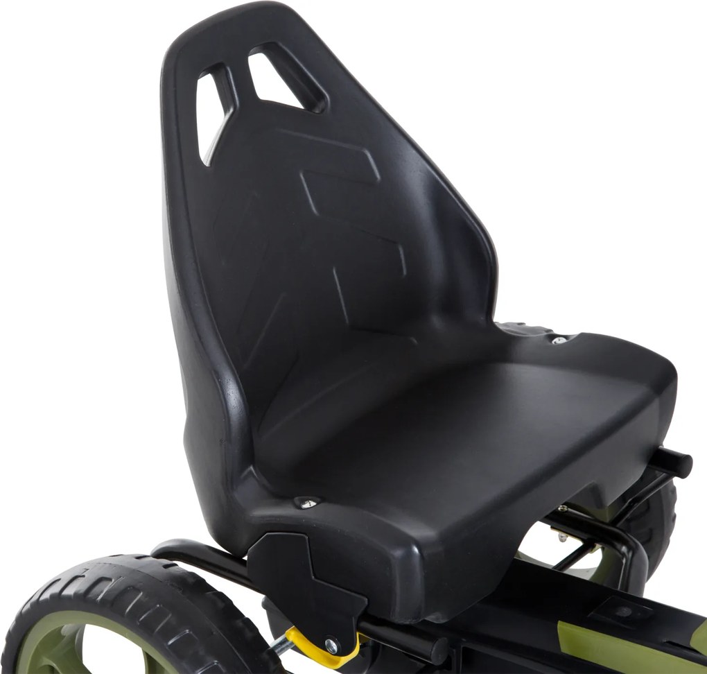 HOMCOM Motokára šlapací šlapací auto s ruční brzdou Nastavitelné sedadlo od 3 let Zelená 105 x 54 x 61 cm | Aosom