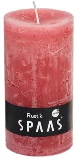 Svíčka válec rustikální 7x13cm červeno-růžová