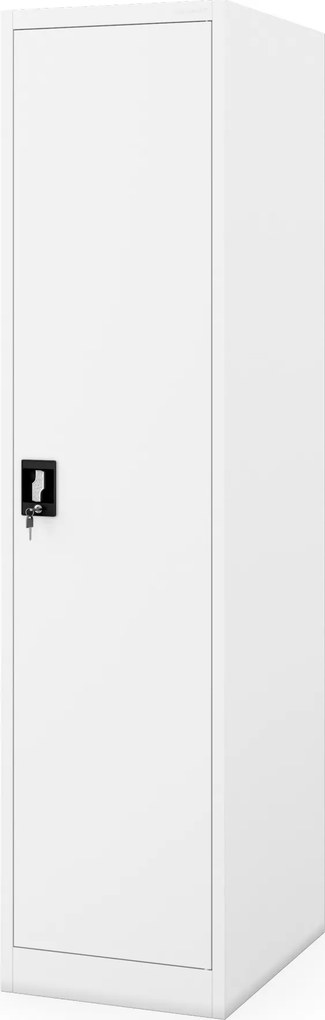 Kovová kancelářská skříň na spisy a dokumenty hluboká, bílá, 450x1850x600 mm: ALEX D600