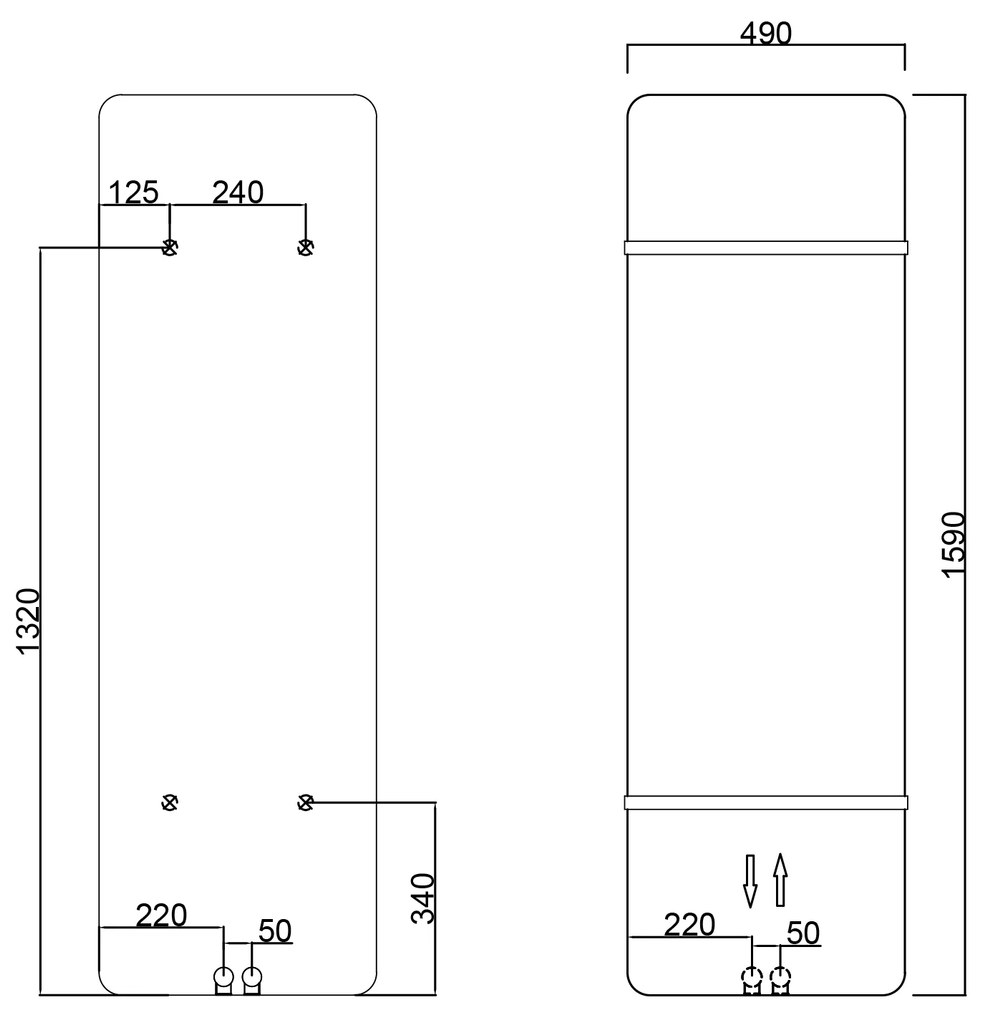 Sapho TABELLA otopné těleso 490x1590 mm, bílá mat MI1549