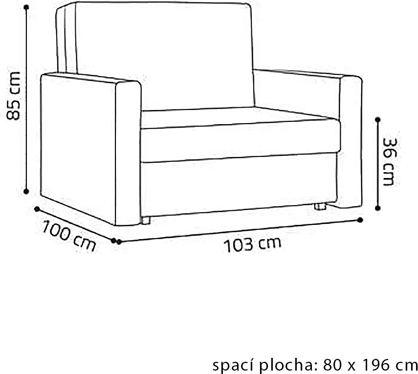 Pohovka VIVA I BIS | 103 cm | rozkládací + úložný prostor | VÝBĚR TKANIN