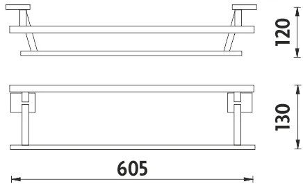 Nimco Držák na ručníky dvojitý, 61 cm KEIRA - KE 22061D-26