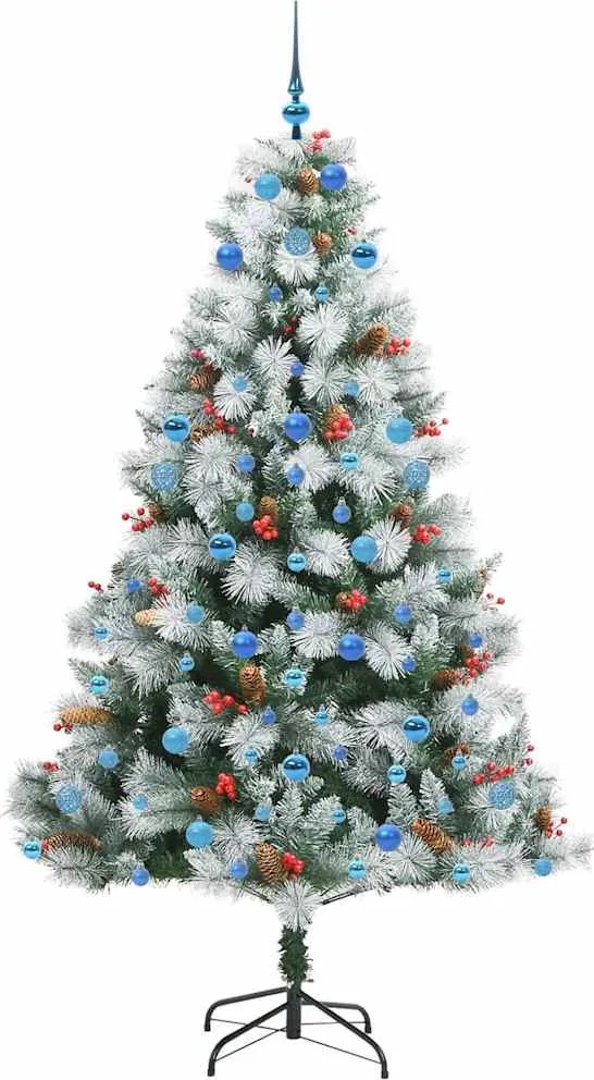 Umělý vánoční stromeček Zelená a bílá 210 cm PVC, kov a plast 3395195