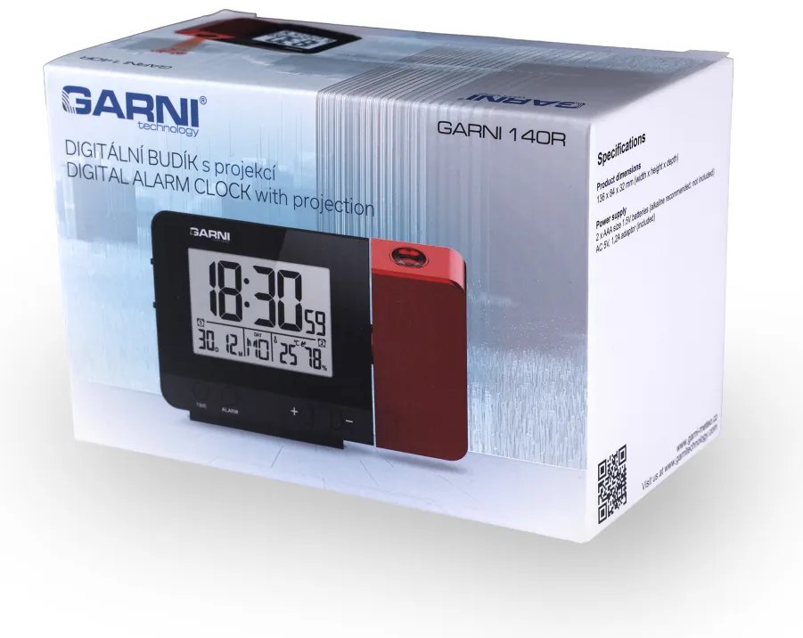 GARNI technology Digitální budík s projekcí času a vnitřní teploty GARNI 140R