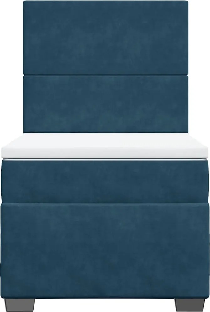Box spring postel s matrací modrá 90 x 190 cm samet 3293084