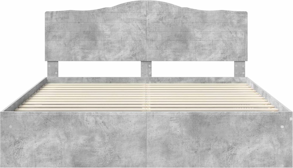 Rám postele s čelo Beton 180 x 200 cm Masivní borové dřevo 3413275