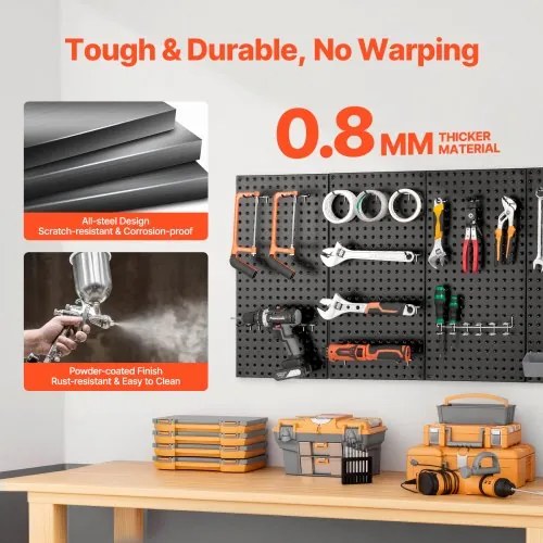 Kovové desky na hrazení 4 panely 61 × 30,5 cm nástěnný – SKU3-PEGBOARD Sada