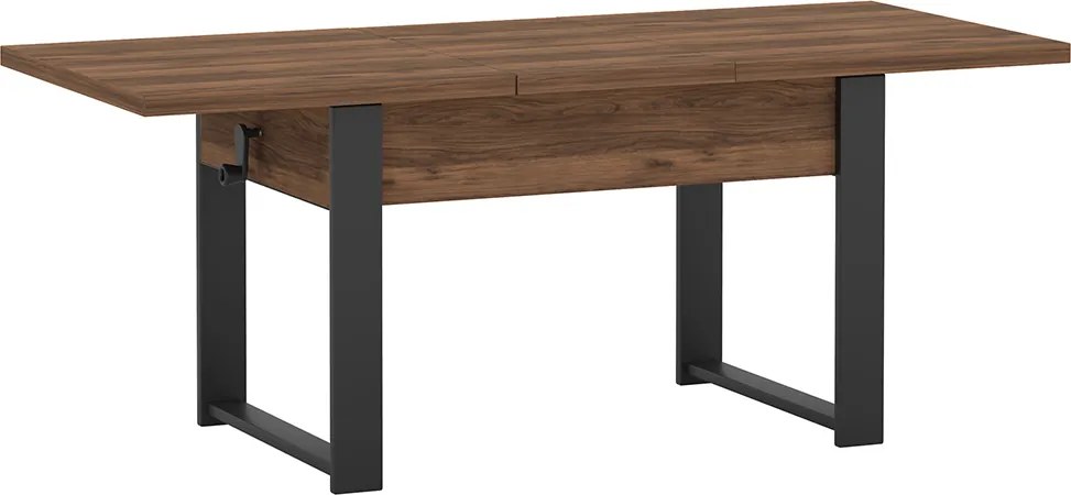 Rozkládací polohovací konferenční stolek HOGO 3v1 | 120-157x62,5-74,5x67 cm | síla horní desky 32 mm | ořech/černé nohy