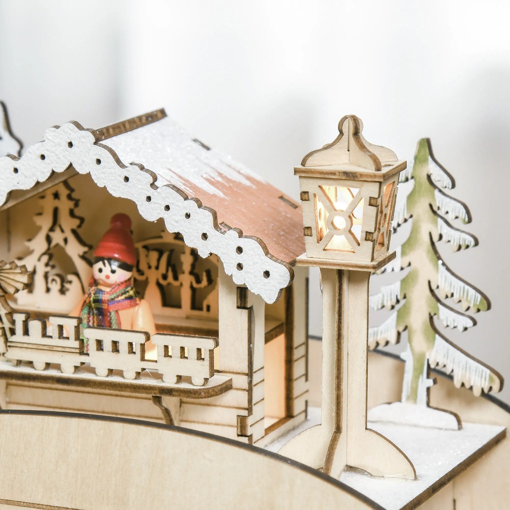 HOMCOM Adventní kalendář k naplnění s 24 zásuvkami, LED světly, ve tvaru saní, DIY vánoční kalendář, odpočítávací kalendář k Vánocům, dárek pro děti …