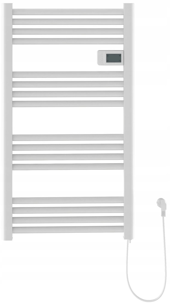 Erga Pago, elektrické topné těleso 540x960 mm s digitálním termostatem, 500W, bílá matná, ERG-LAV-GRZE-E-ALU-960540-WH