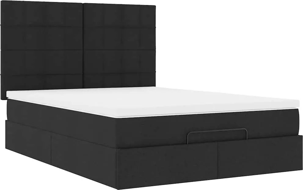 Osmanský rám postele s matrací černá 140x190cm textil 3314005
