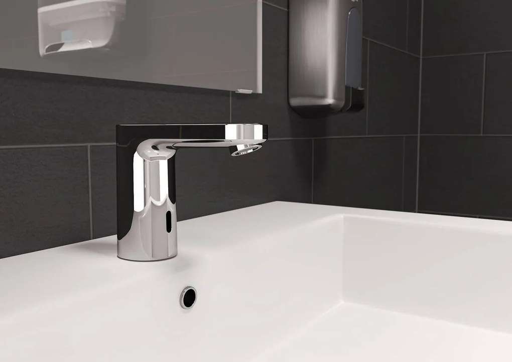 Hansgrohe Vernis Blend, elektronická umyvadlová baterie s předem nastavenou teplotou, napájení ze sítě 230 V, chromová, HAN-71501000