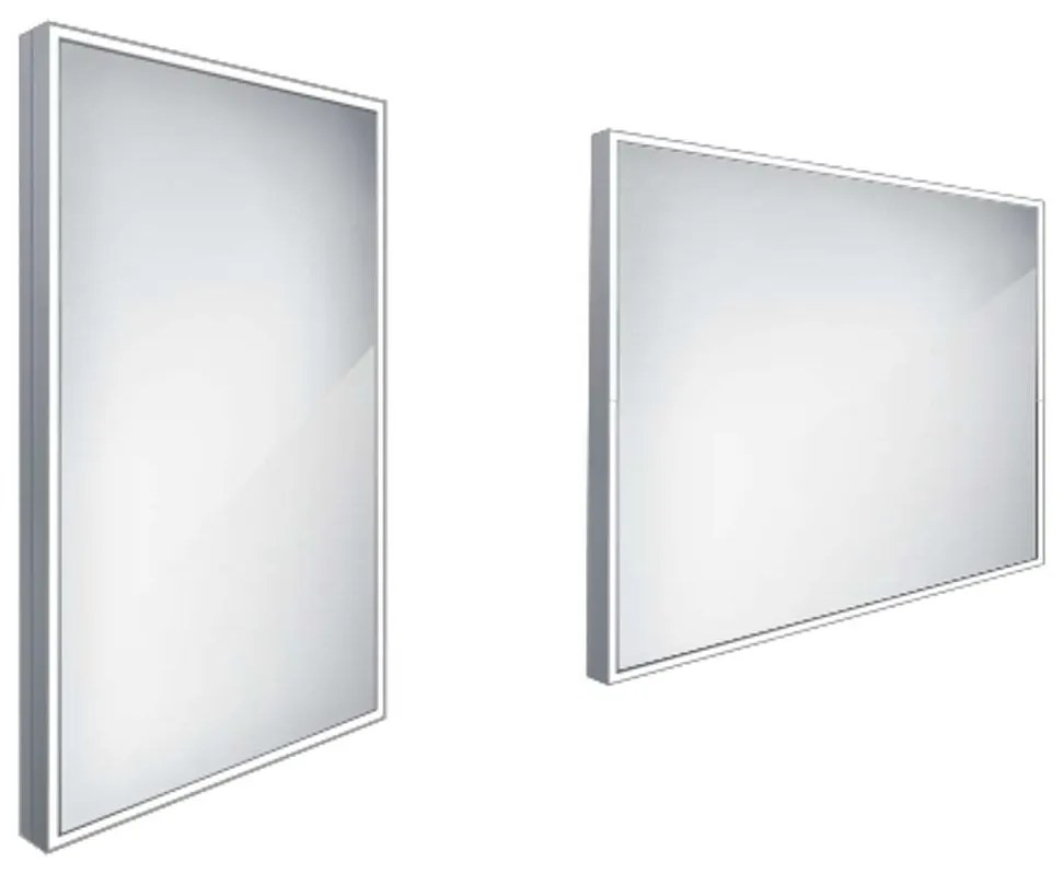 Nimco - Zrcadlo s LED osvětlením, 40x60 cm, hliník ZP 13000