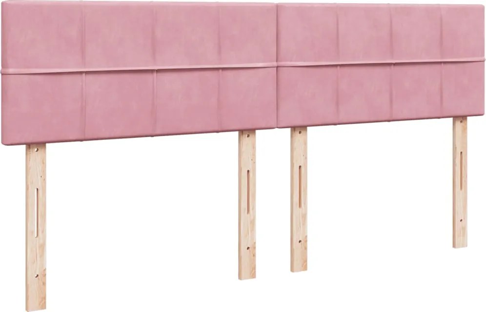Box spring postel s matrací růžová 200x200 cm samet 3288707