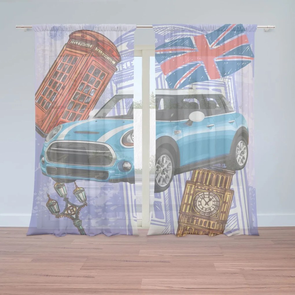 Sablio Záclony Mini sedan Londýn: 2ks 150x250cm