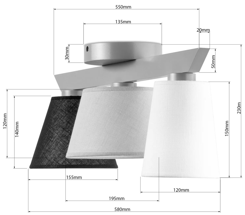 Light for home - Dřevěný přisazený lustr 40077 "YOKE", 2x40W, E14, přírodní borovice