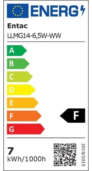 LED žárovka E14 6,5W 540lm G45, teplá, ekv. 44W