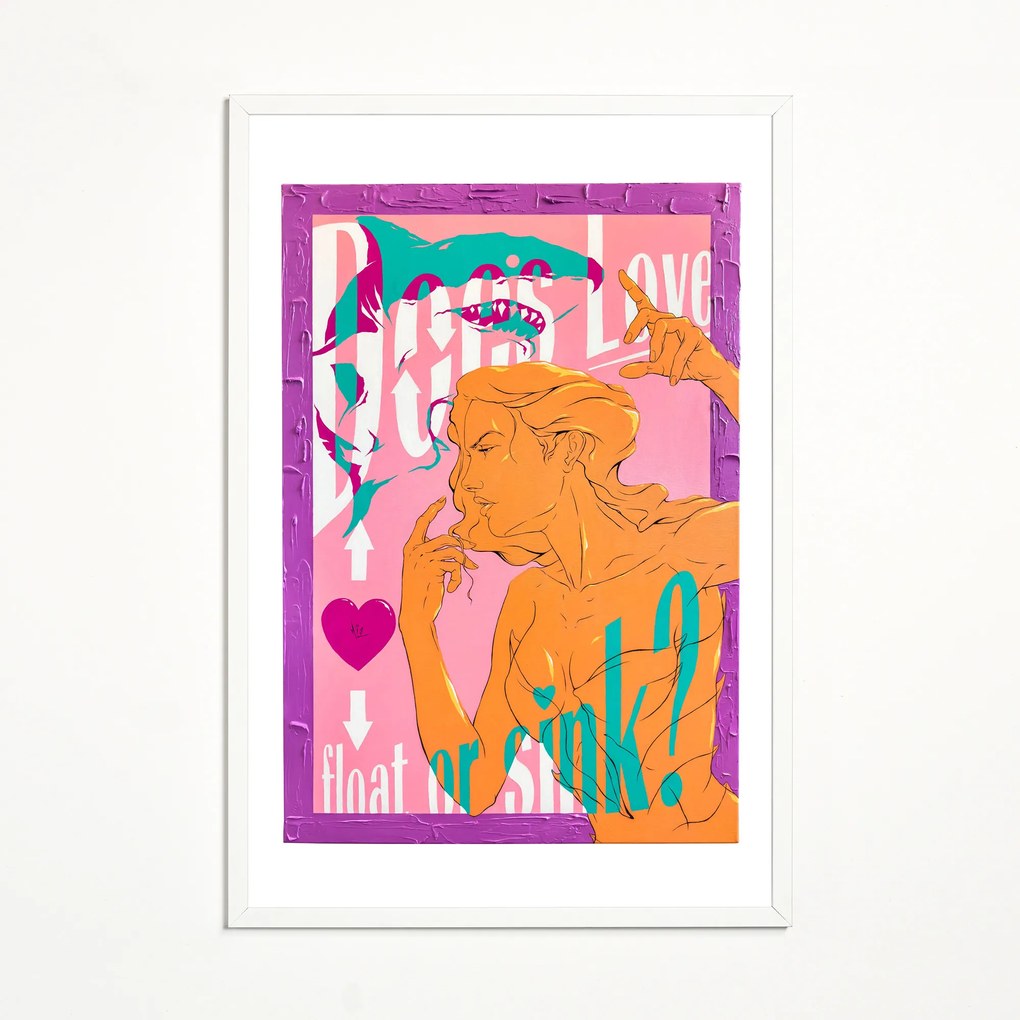 Ondřej Mio Michálek | Does Love Float or Sink? Rám: Dubový, Velikost: 100 x 70 cm