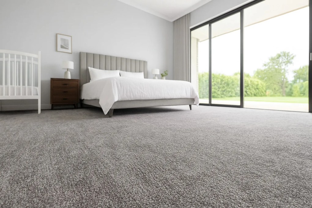Spoltex, Metrážový koberec Leon 39144 Šedý, na míru, šíře 4m, šedá, filc, chodba / předsíň