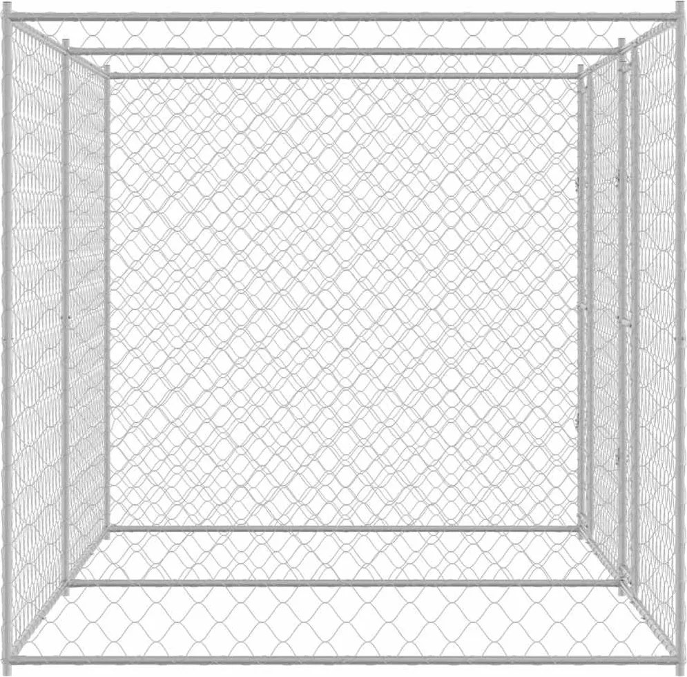Klec pro psa Stříbrná 400 x 200 x 200 cm Pozinkovaná ocel 3368306