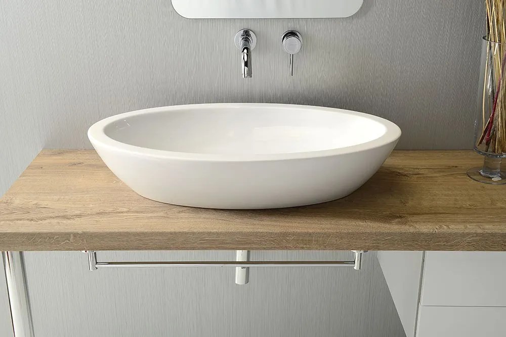 Isvea, SISTEMA keramické umyvadlo 75x42cm, oválné, 10AR65075