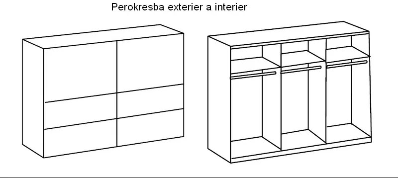 Šatní skříň Bert, 270 cm, bílá/antracit