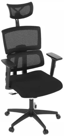 Kancelářská židle ergonomická černá látka a MESH houpací KA-B1025 BK
