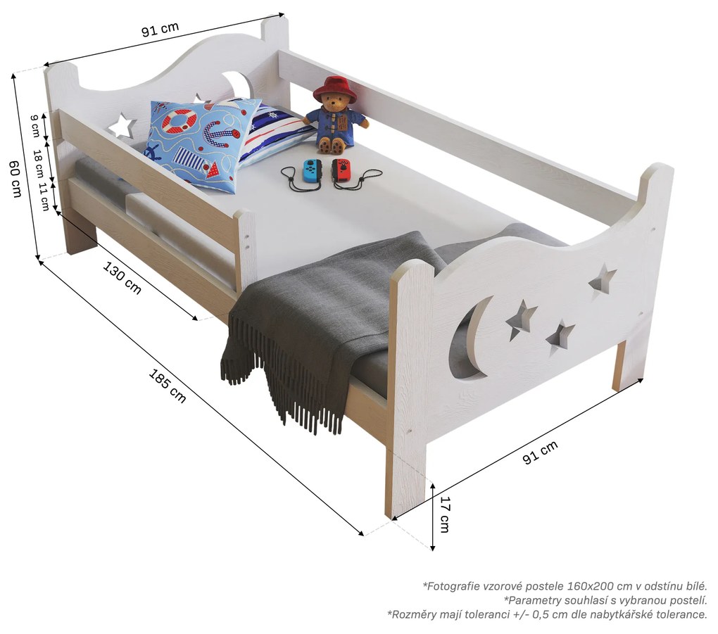 STA Postel Bohoušek 180 x 80 cm - barva Borovice + rošt