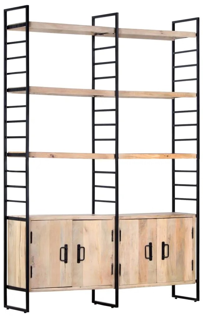 4patrová knihovna 124 x 30 x 180 cm masivní mangovníkové dřevo 284417